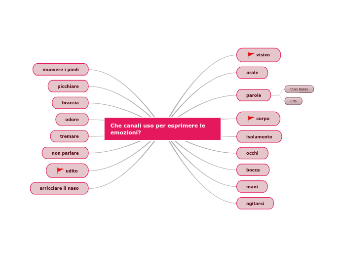 Che canali uso per esprimere le emozioni? - Mind Map